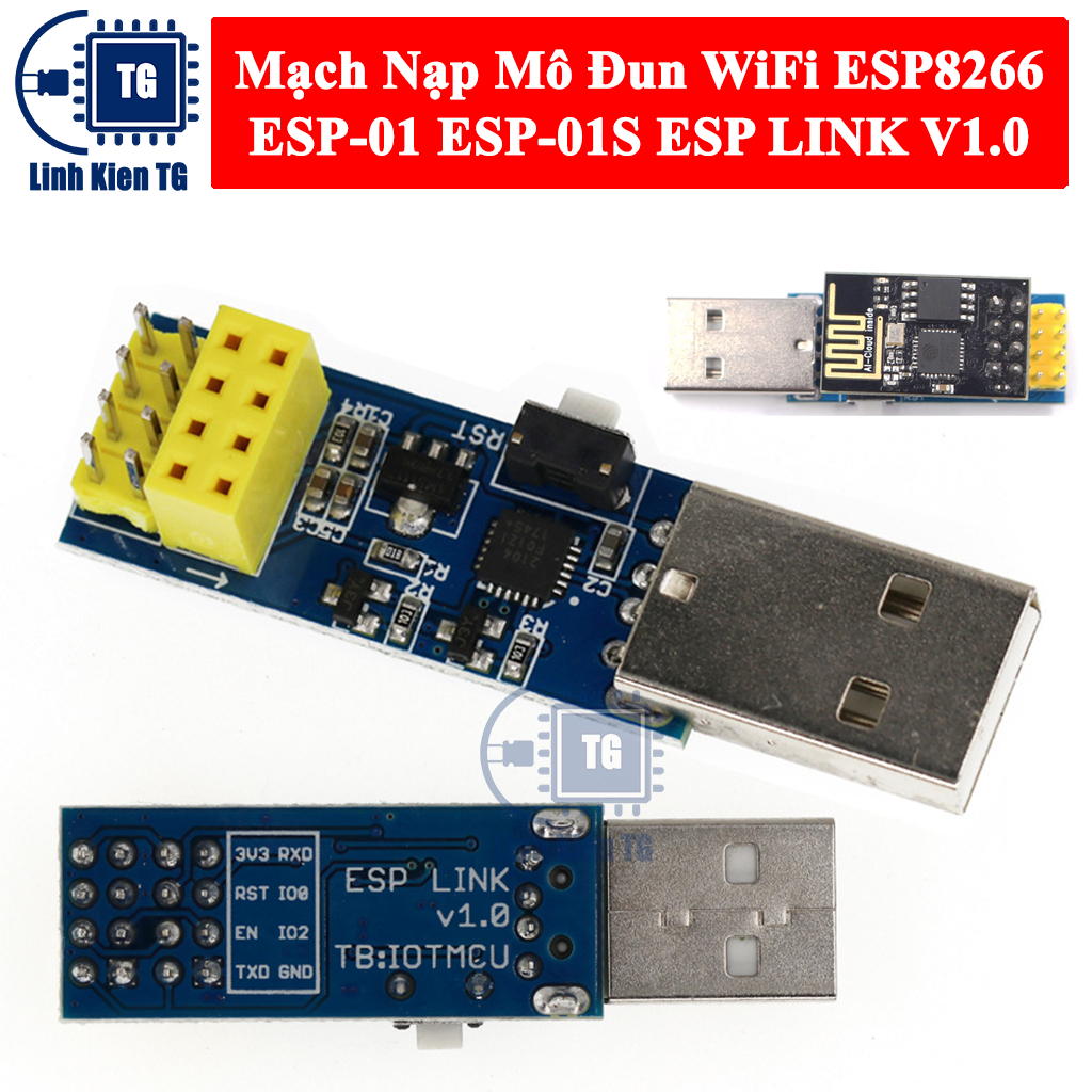 Mạch Nạp Mô Đun WiFi ESP8266 ESP-01 ESP-01S ESP LINK V1.0 chất lượng ...