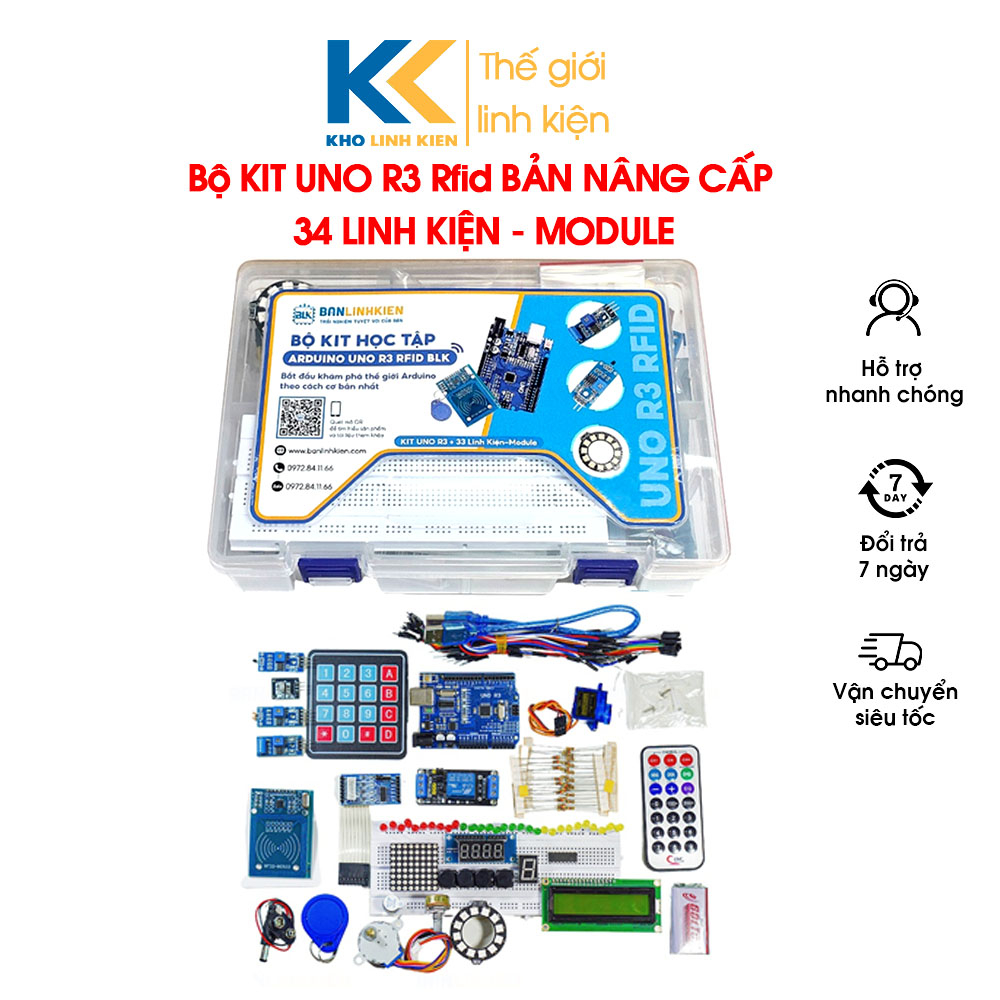 Bộ KIT Học Tập Arduino Uno R3 RFID BLK Bản Nâng Cấp - Bảo Hành 6 Tháng ...