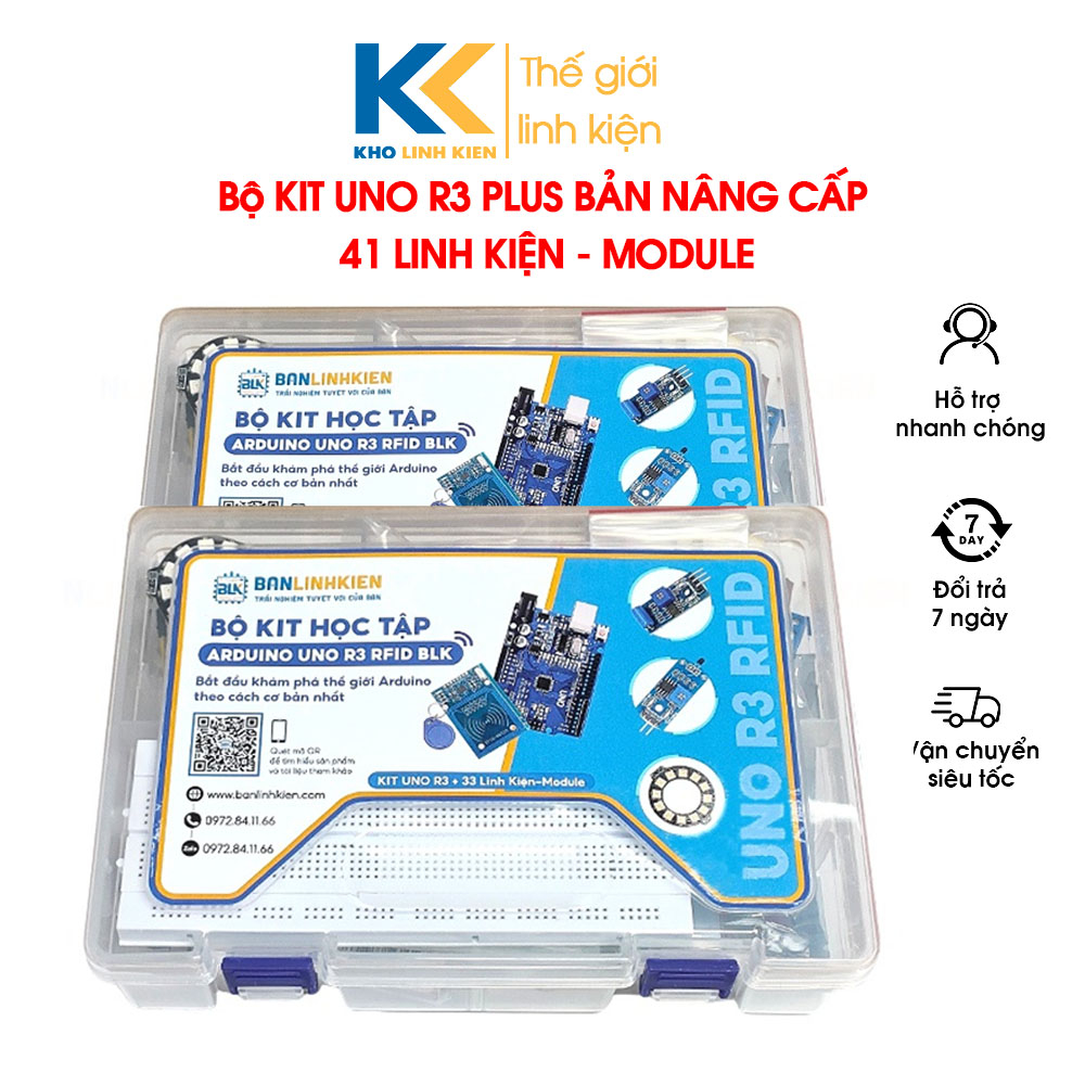 TẶng BỘ Code MẪu Bộ Kit Arduino Uno R3 Blk Plus Nâng Cấp Bản Đầy Đủ