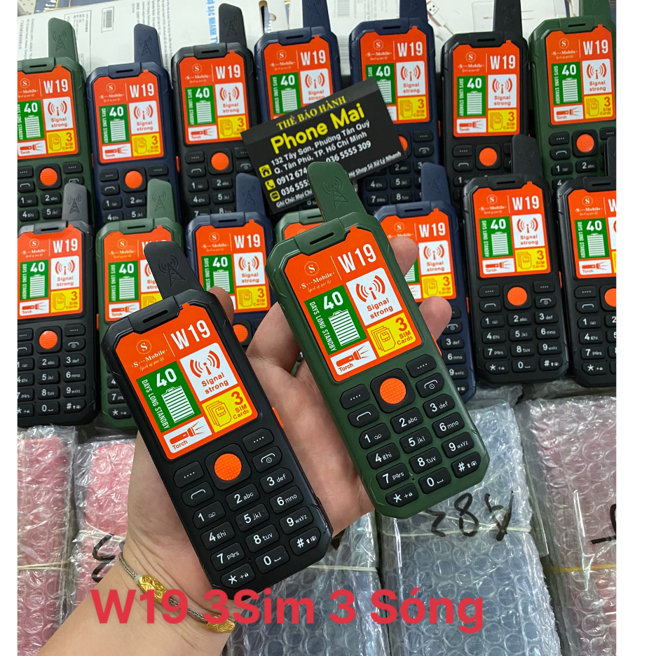 Điện Thoại 3 Sim Mobile W19 Pin Khủng Loa To Giá Rẻ - Bảo Hành 12 Tháng ...
