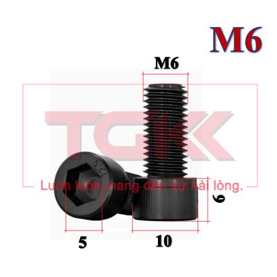 Bulong LGC (Lục giác chìm) đầu trụ ren trái M6 | Shopee Việt Nam