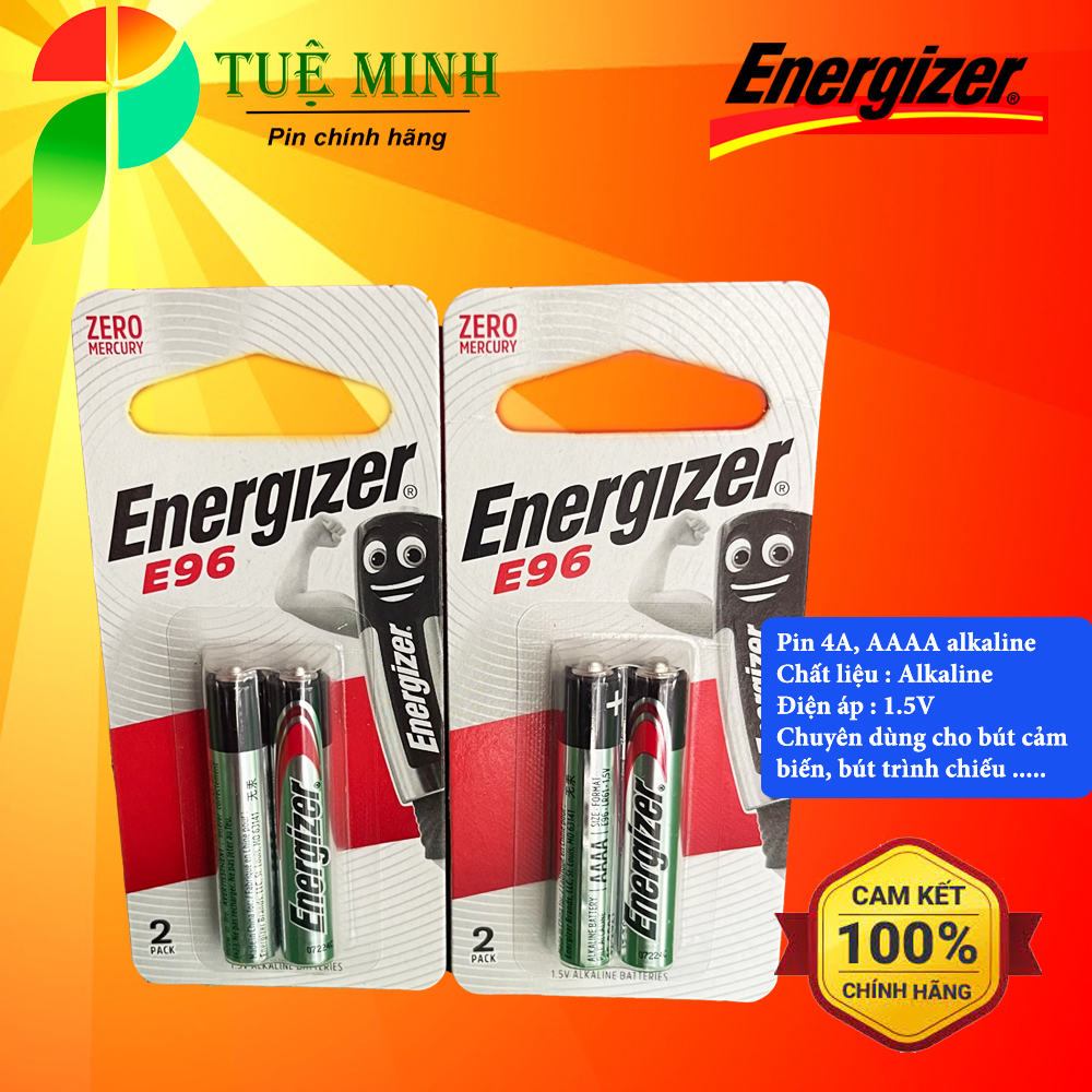 Vỉ 2 Viên Pin AAAA, Pin 4A, Pin E96 LR61 Energizer, Camelion Pin bút ...