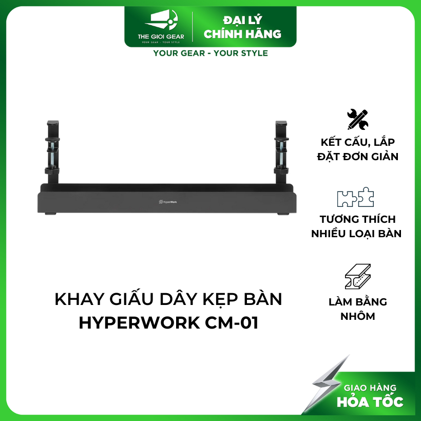 Phụ Kiện Setup - Khay Giấu Dây HyperWork Kẹp Bàn CM01, Nam Châm CM02 ...