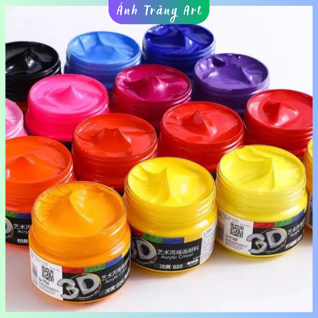 Màu Acrylic 3D 100ml (Có 24 màu cơ bản) vẽ tranh tường, canvas | Shopee ...