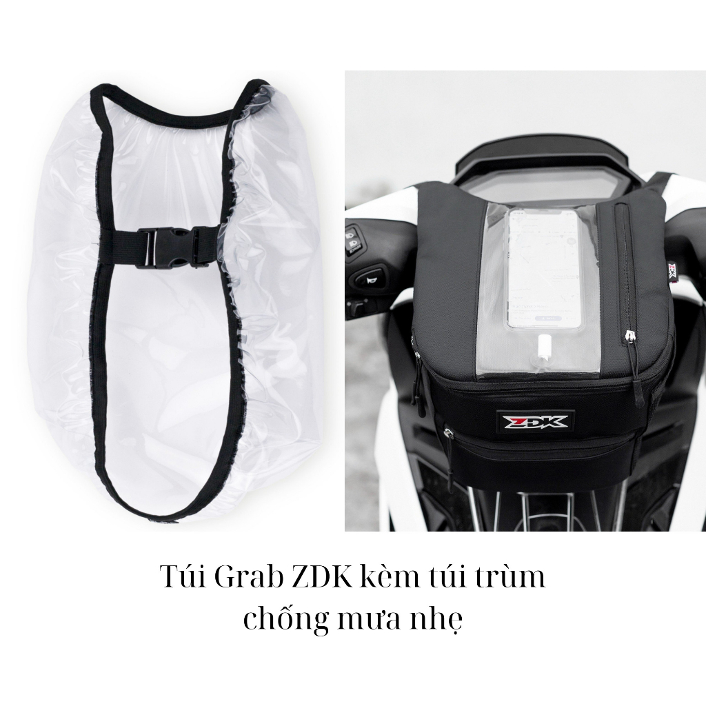 Túi treo xe máy chạy Grab,shipper giao hàng-Túi treo đầu xe máy ZDK ...