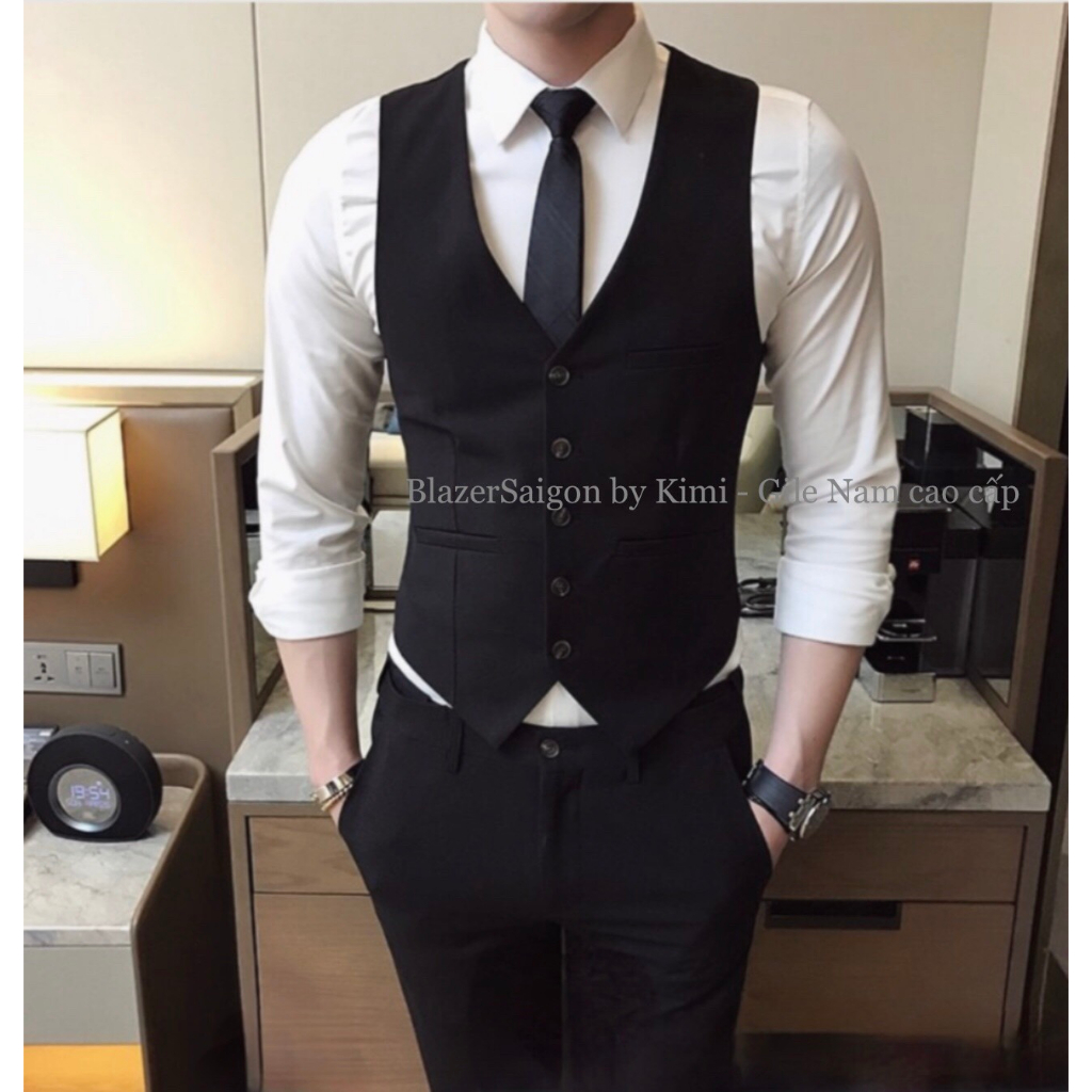 (Hàng Cao Cấp - Có Clip) Áo Gile Nam Màu Đen Thời Trang Cao Cấp Phom ...