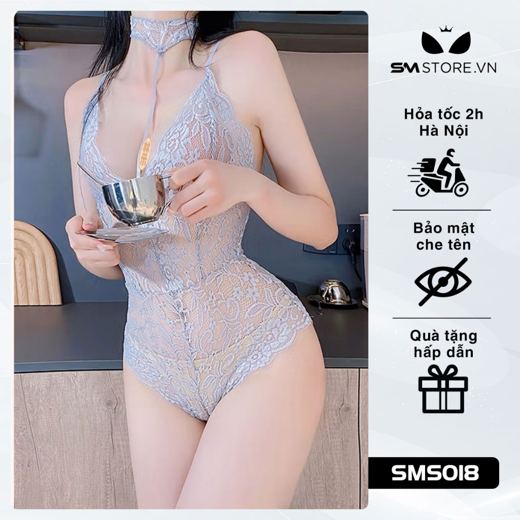 Áo bodysuit 2 dây ren lưới xuyên thấu sexy quyến rũ chồng - SMS018 | Shopee Việt Nam