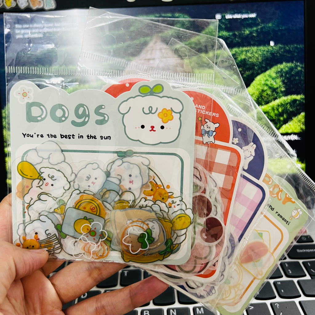 Bộ 40 miếng dán, Sticker trang trí sổ, đồ dùng cá nhân chú đề thú cưng ...