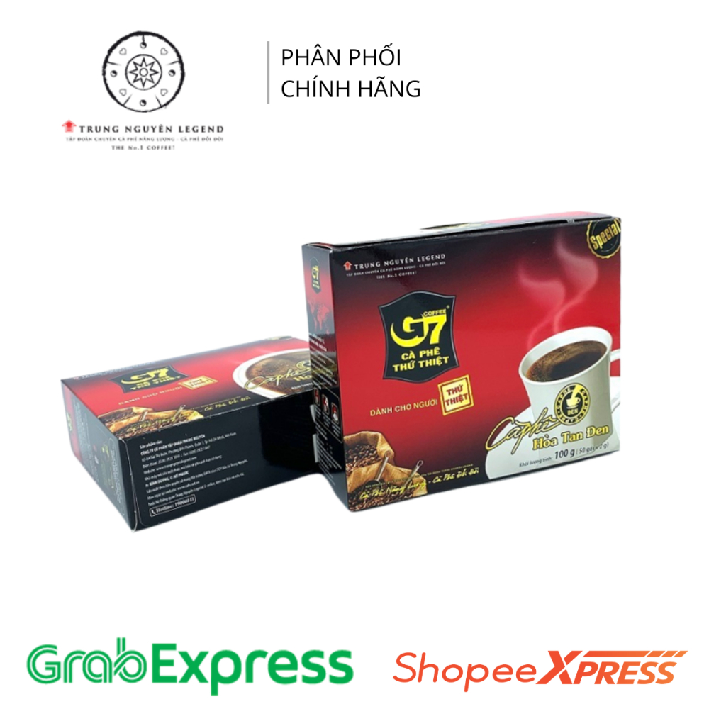 Cà Phê G7 Đen Không Đường Hộp 50 Gói Cafe Hoà Tan Trung Nguyên | Shopee ...