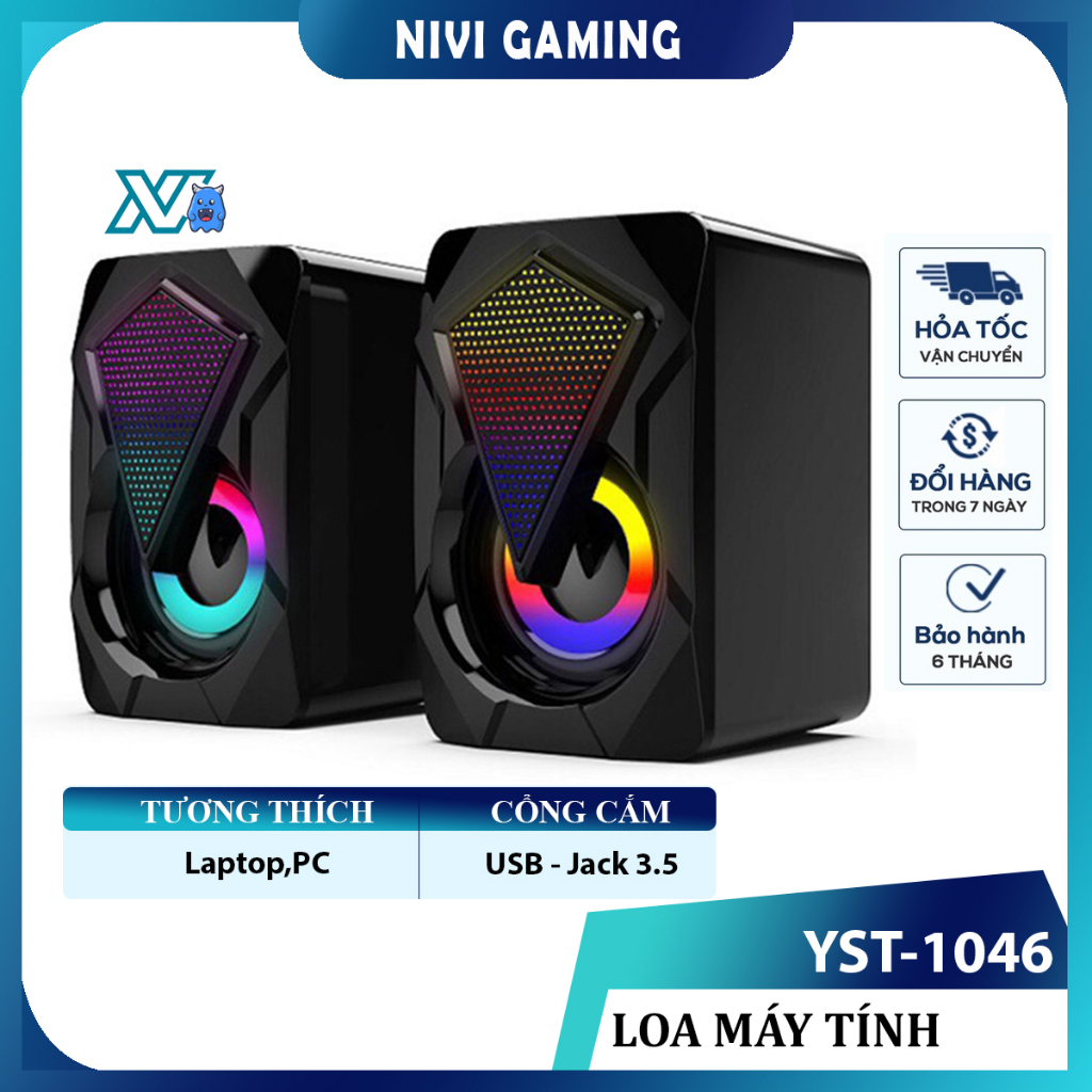 Combo 2 Loa Gaming 1046 có Led RGB dành cho Máy tính PC và Laptop ...