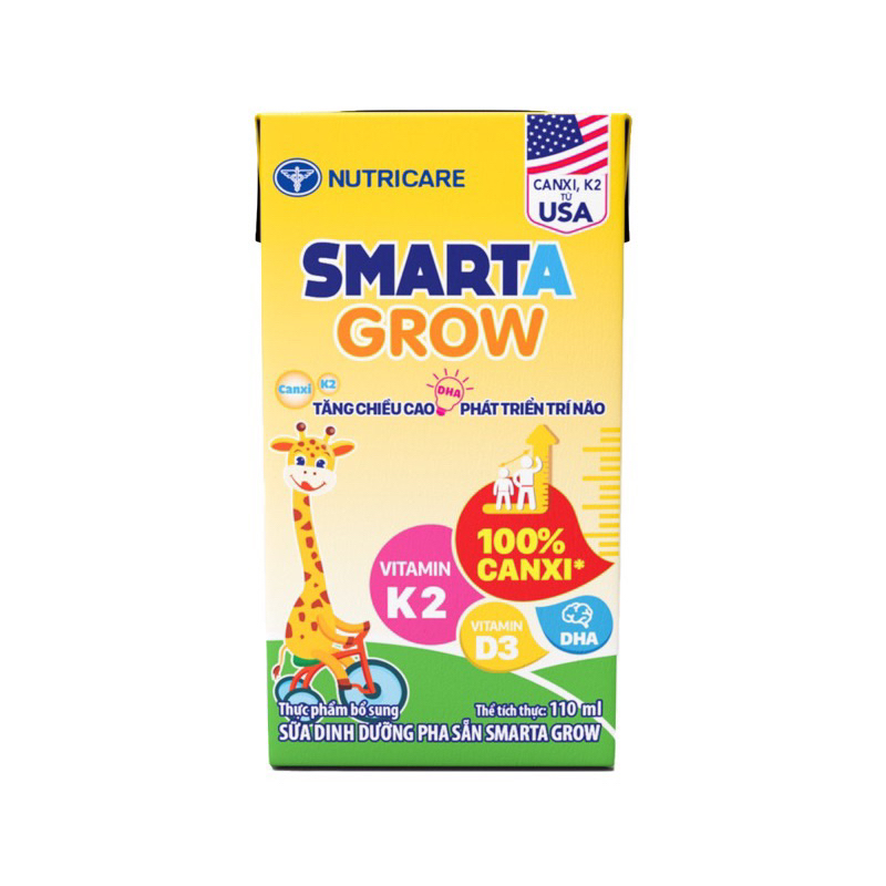 Thùng sữa Smarta Grow Nutricare 110ml hỗ trợ tăng chiều cao và phát ...