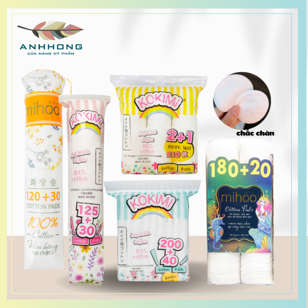Bông Tẩy Trang Mihoo Cotton Pads - Mihoo Kokimi Đủ Dòng [155 miếng ...