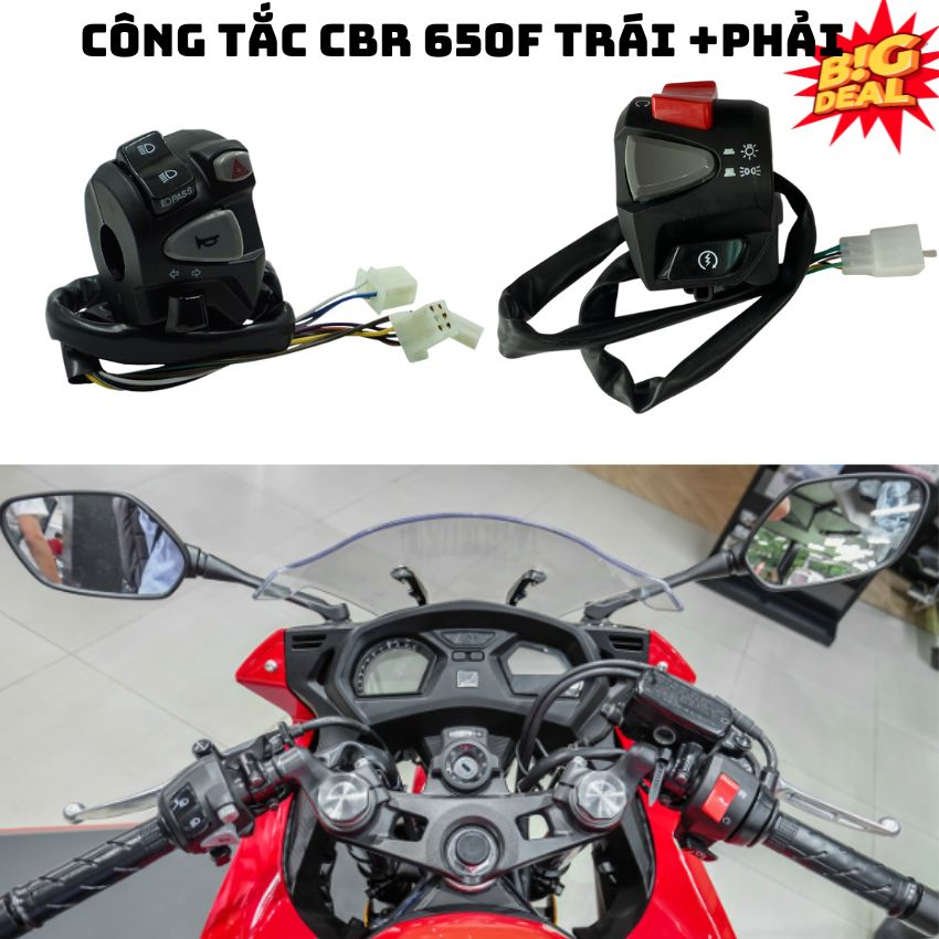 Cùm Công Tắc Chức Năng CBR 650, cbr 1100 Chế Gắn Sirius, NVX, Exciter ...