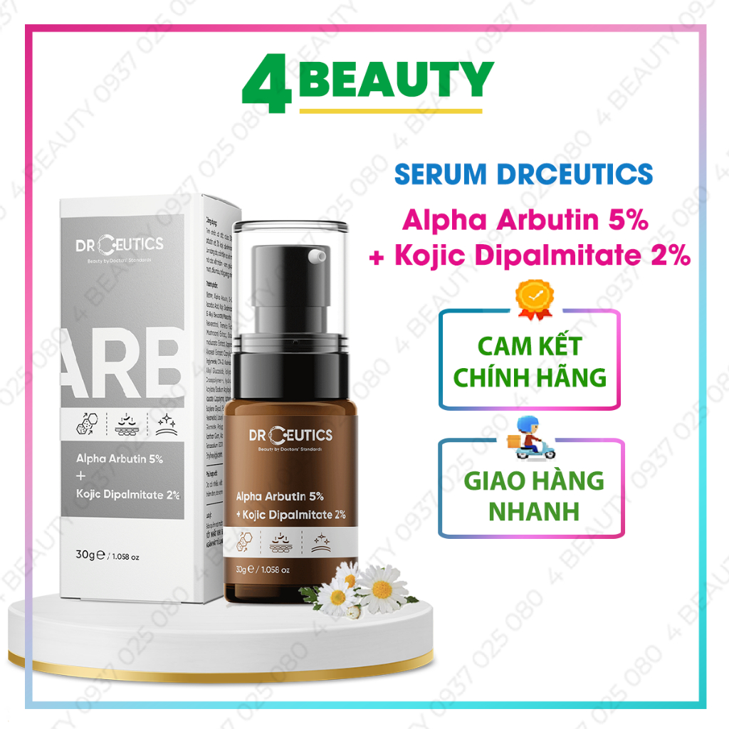 Serum DrCeutics Làm Sáng Da Mờ Nám Alpha Arbutin 5% Và Kojic Dipalmitate 2% | Shopee Việt Nam