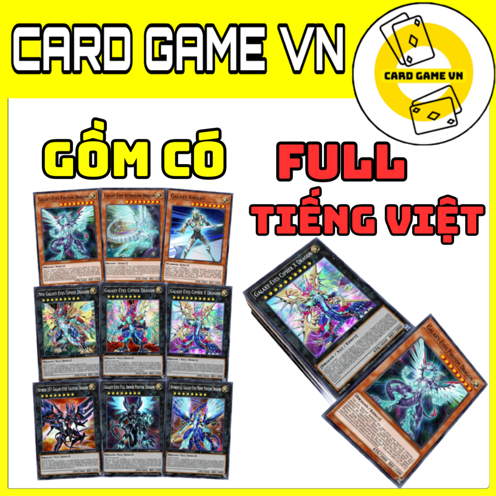 [HCM][BÀI IN] Bài YuGiOh Tiếng Việt/Anh - Bộ 54 lá bài Galaxy Eyes ...