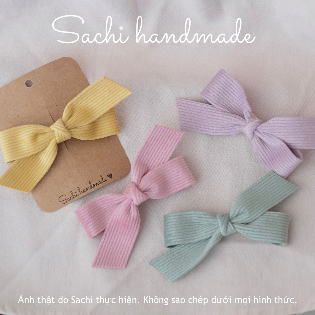 Nơ nhung gân handmade by Sachi | Shopee Việt Nam