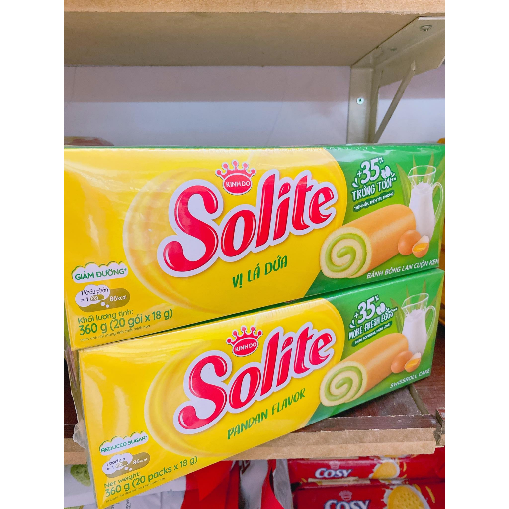 Bánh Solite bông lan lá dứa cuộn 20 gói x 18g | Shopee Việt Nam