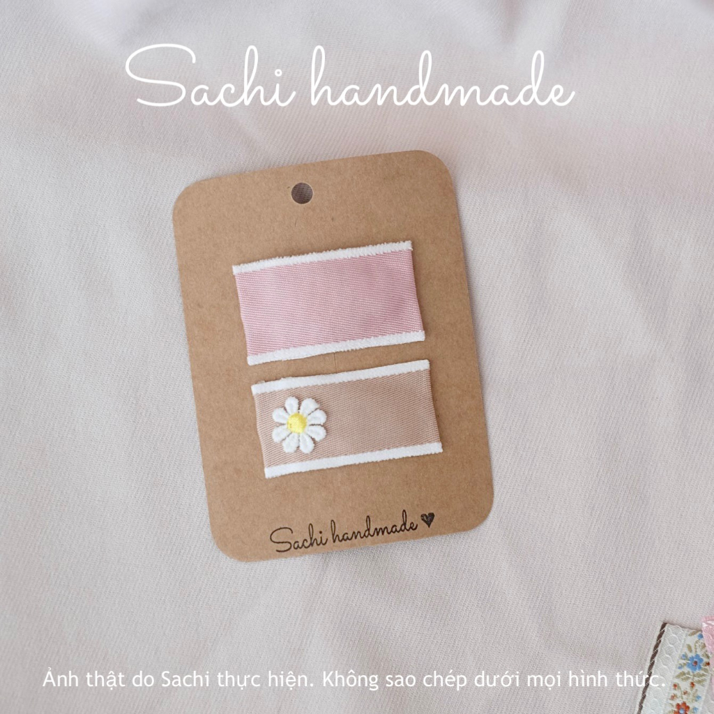 Set kẹp mái kaki viền trắng handmade by Sachi | Shopee Việt Nam