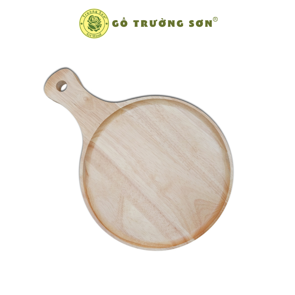 Khay Gỗ Tròn Tay Cầm Pizza Đường Kính 24,5 cm - Đồ Gỗ Nhà Bếp Thương ...