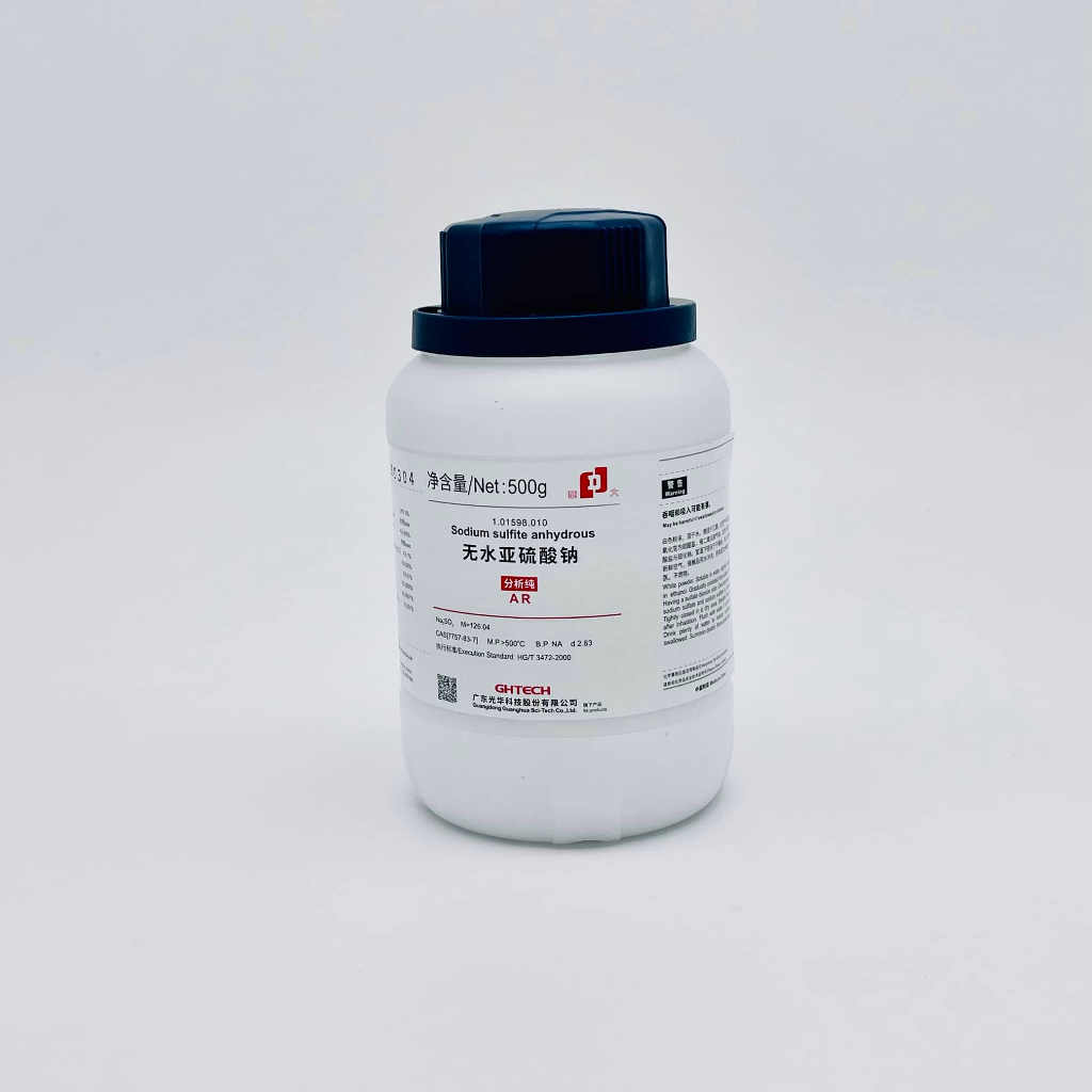 Hóa chất Sodium Sulfite anhydrous (Na2SO3, Chai 500G, AR, GHTECH, Cas ...