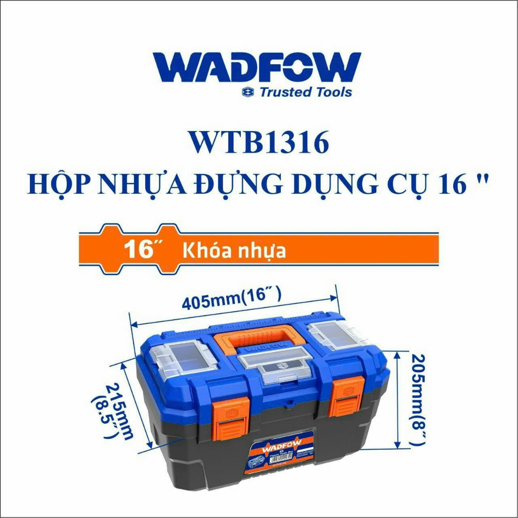 WTB1316 Thùng đựng dụng cụ 16 inch (Khoá nhựa) WADFOW | Shopee Việt Nam