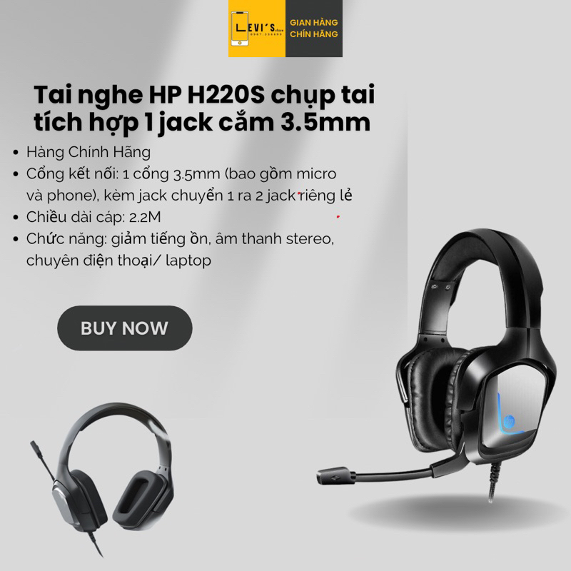 Tai nghe HP H220S [HÀNG CHÍNH HÃNG] chụp tai tích hợp 1 jack cắm 3.5mm ...