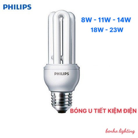 BÓNG U TIẾT KIỆM ĐIỆN 8W, 11W, 14W, 18W, 23W Compact PHILIPS - Ánh Sáng Trắng, Vàng | Shopee ...