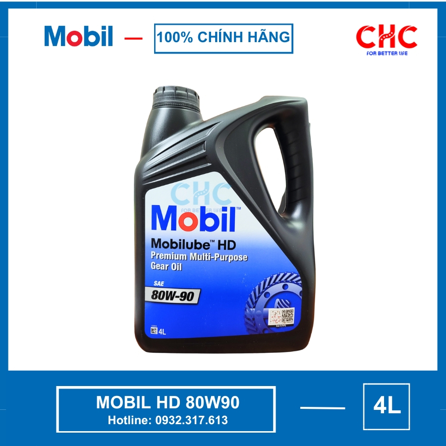 Dầu cầu hộp số 80W90 Mobil HD bình 4L chính hãng nhập khẩu Singapore ...