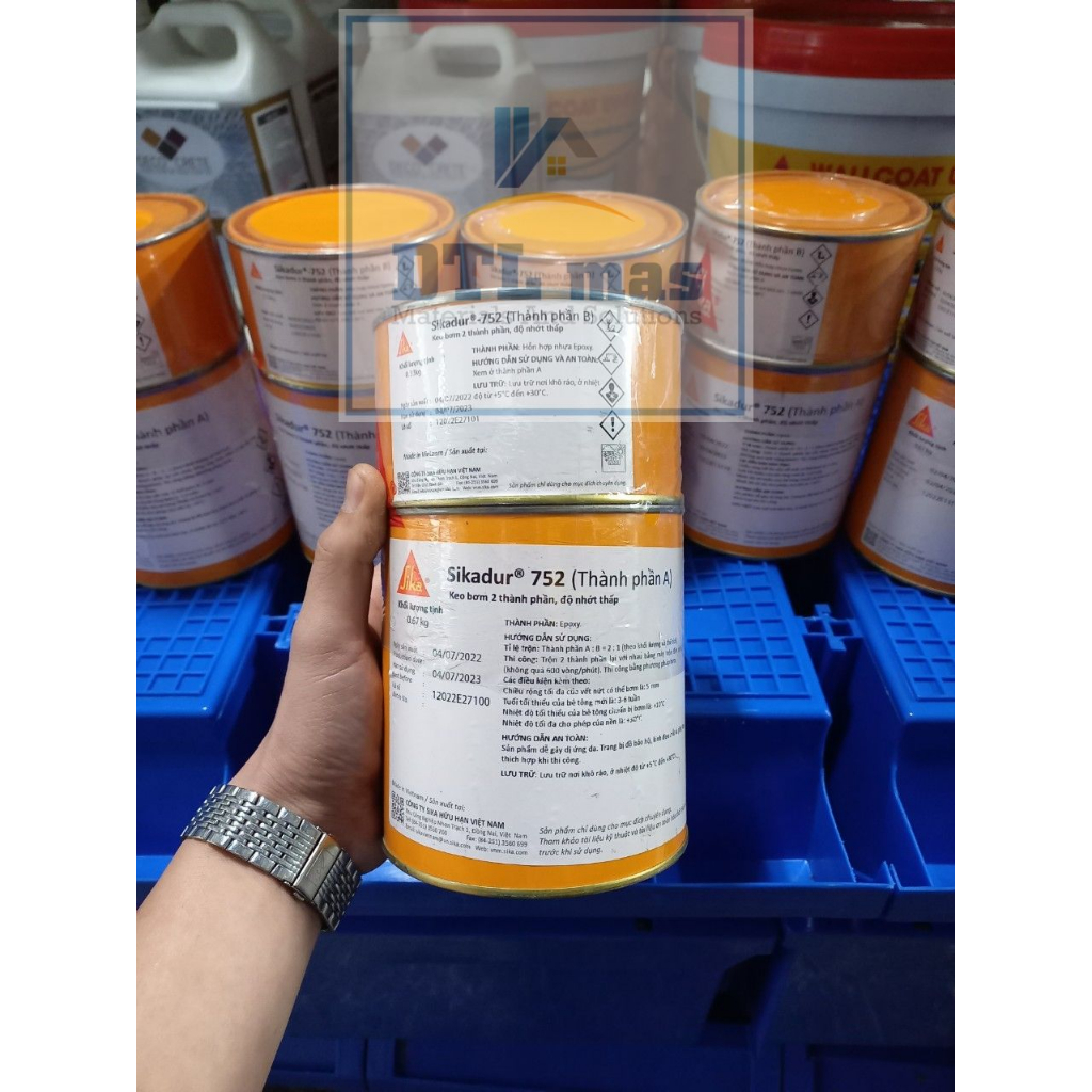 Sikadur 752 - Keo Epoxy hàn gắn kết cấu và chống thấm. Xi lanh hoặc bơm ...