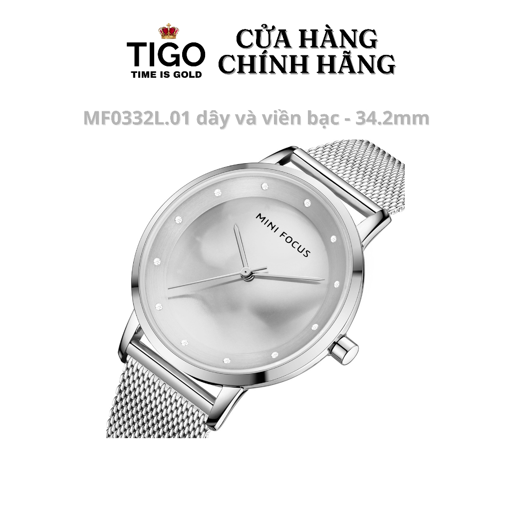 Đồng Hồ Nữ MINI FOCUS MF0332L.01 Dây Thép Bạc Viền Bạc Thép Không Gỉ Mặt Tròn 34.2mm | Shopee ...