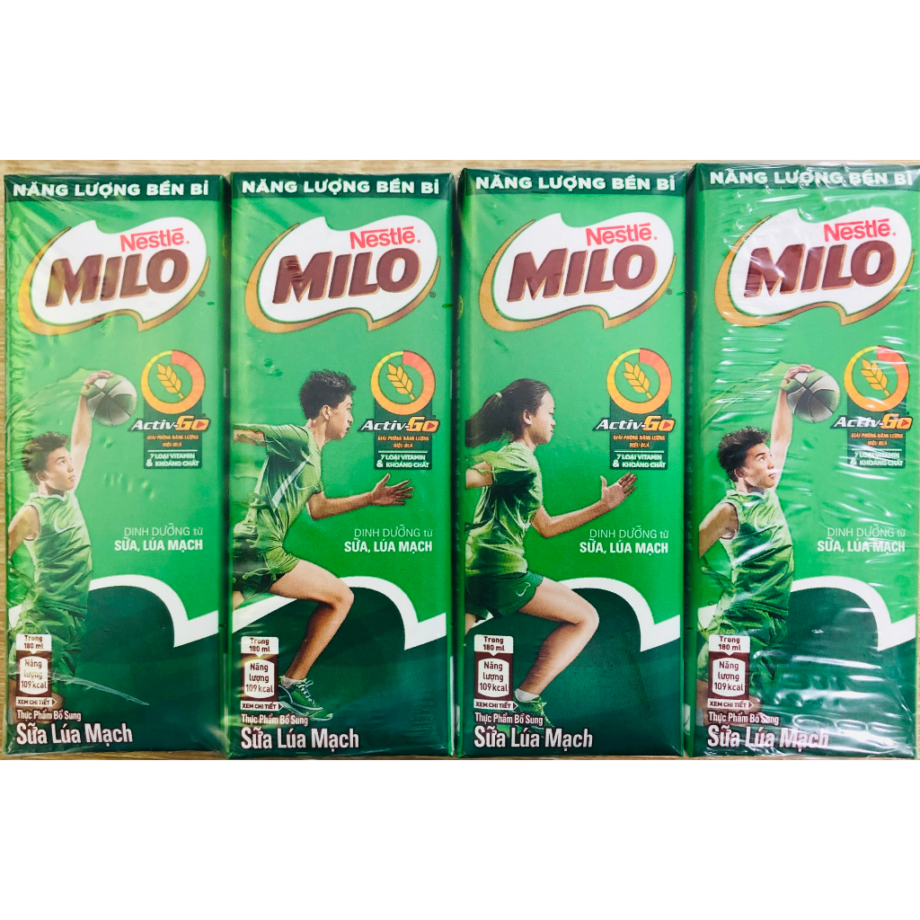 Sữa Milo 180ml - lóc 4 hộp/ thùng 48 hộp - Nestle | Shopee Việt Nam