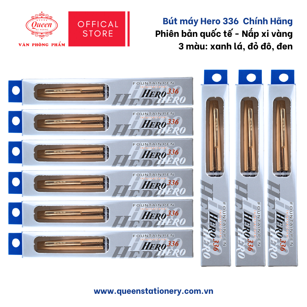 Bút máy Hero 336 chính hãng - Phiên bản quốc tế - Màu Đen/Đỏ/Xanh Lá ...
