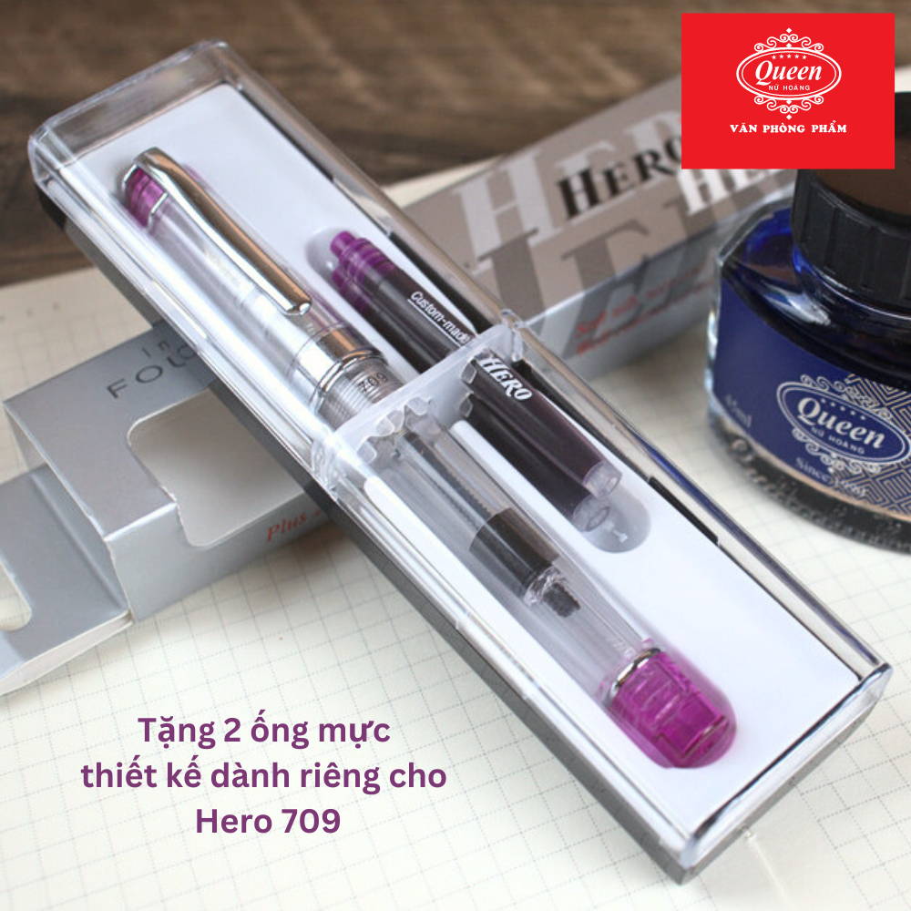 Bút máy Hero 709 - Chính hãng - Xanh/Đen/Tím | Shopee Việt Nam