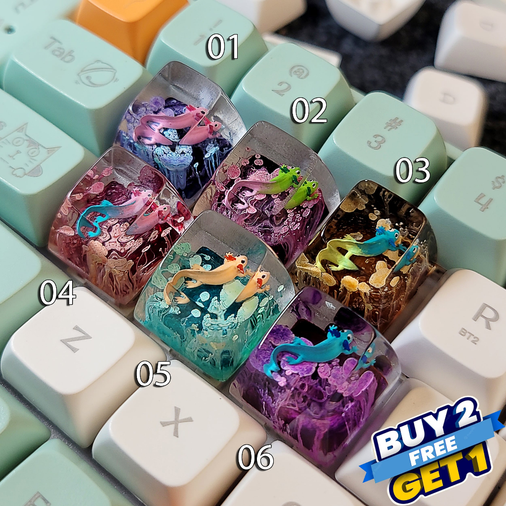 axolotl keycap , nút bàn phím cơ thằn lằn, keycap artisan , keycap ...