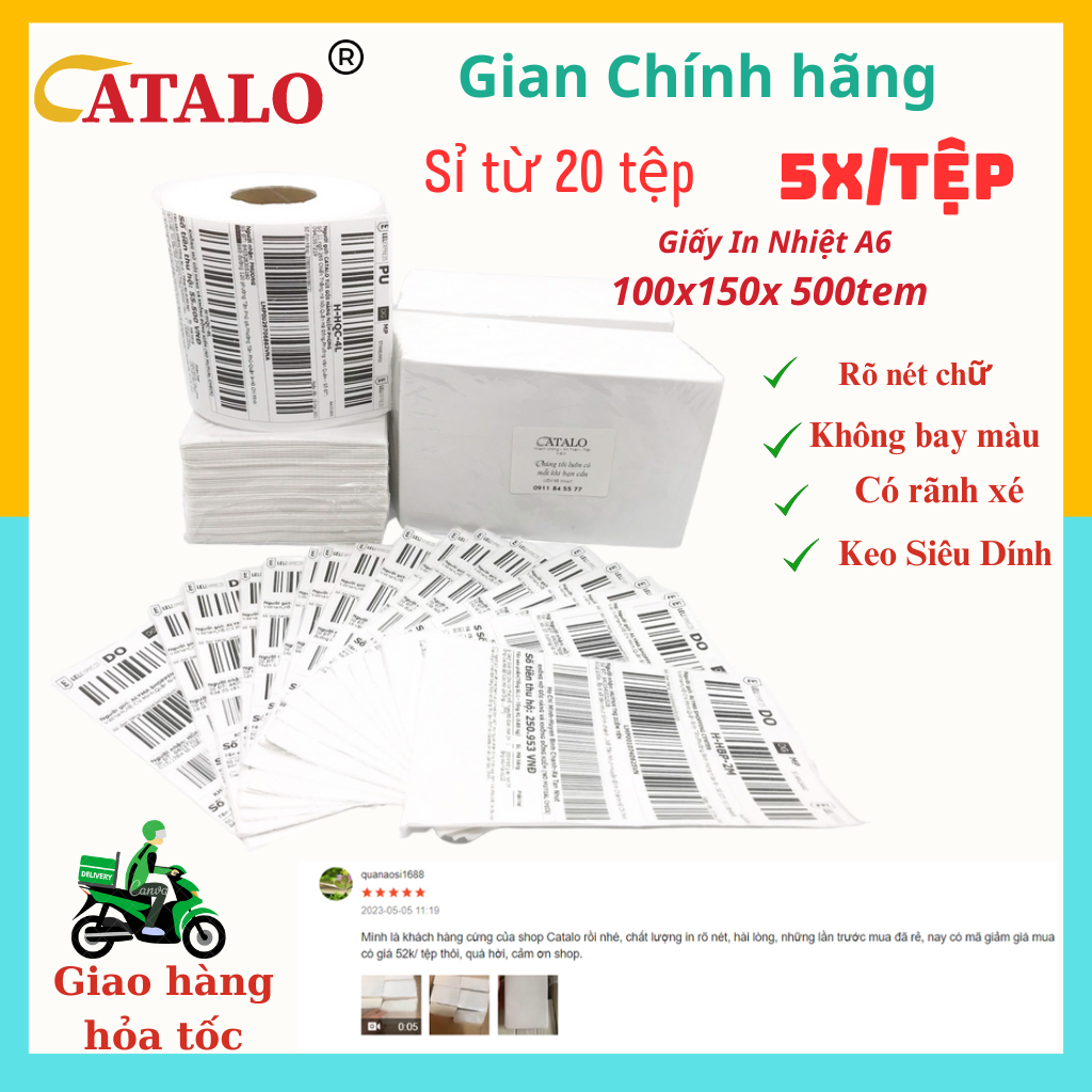 Giấy in nhiệt, Decal tem in nhiệt, In Đơn (A6)100x150 x500 tem Có Sẵn ...