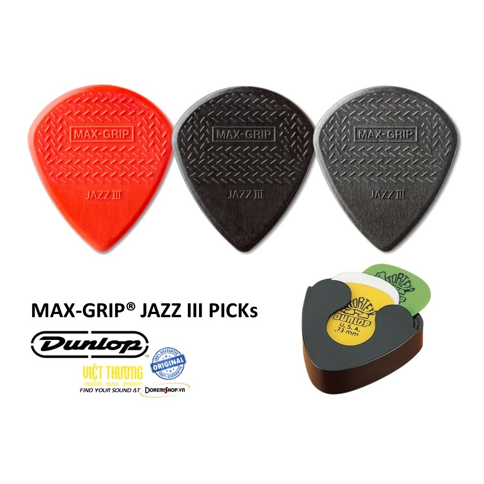 Phím gảy guitar pick Jim DunLop MAX GRIP JAZZ III | Shopee Việt Nam