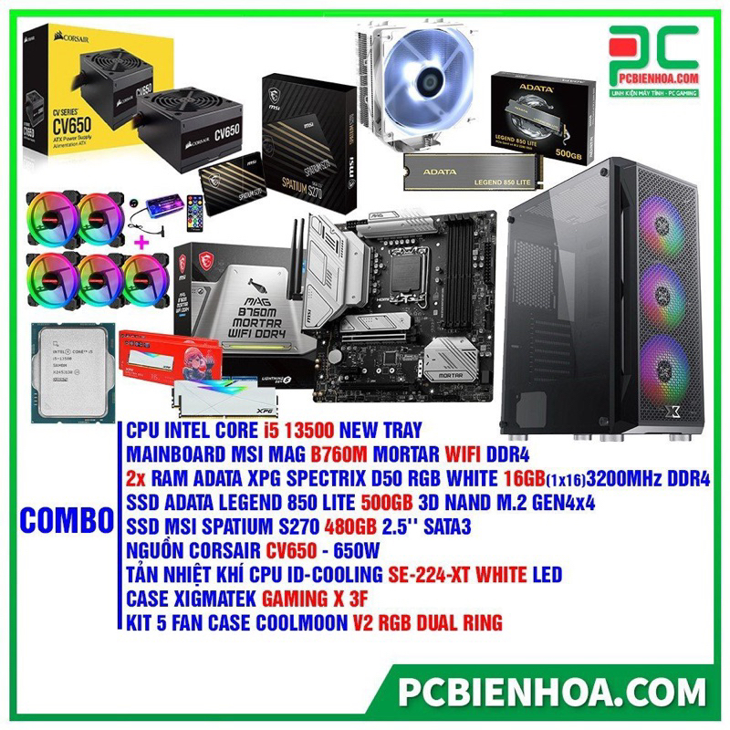 Bộ máy Tính I5 13500 B760M 32G 980G 650W 36T | Shopee Việt Nam