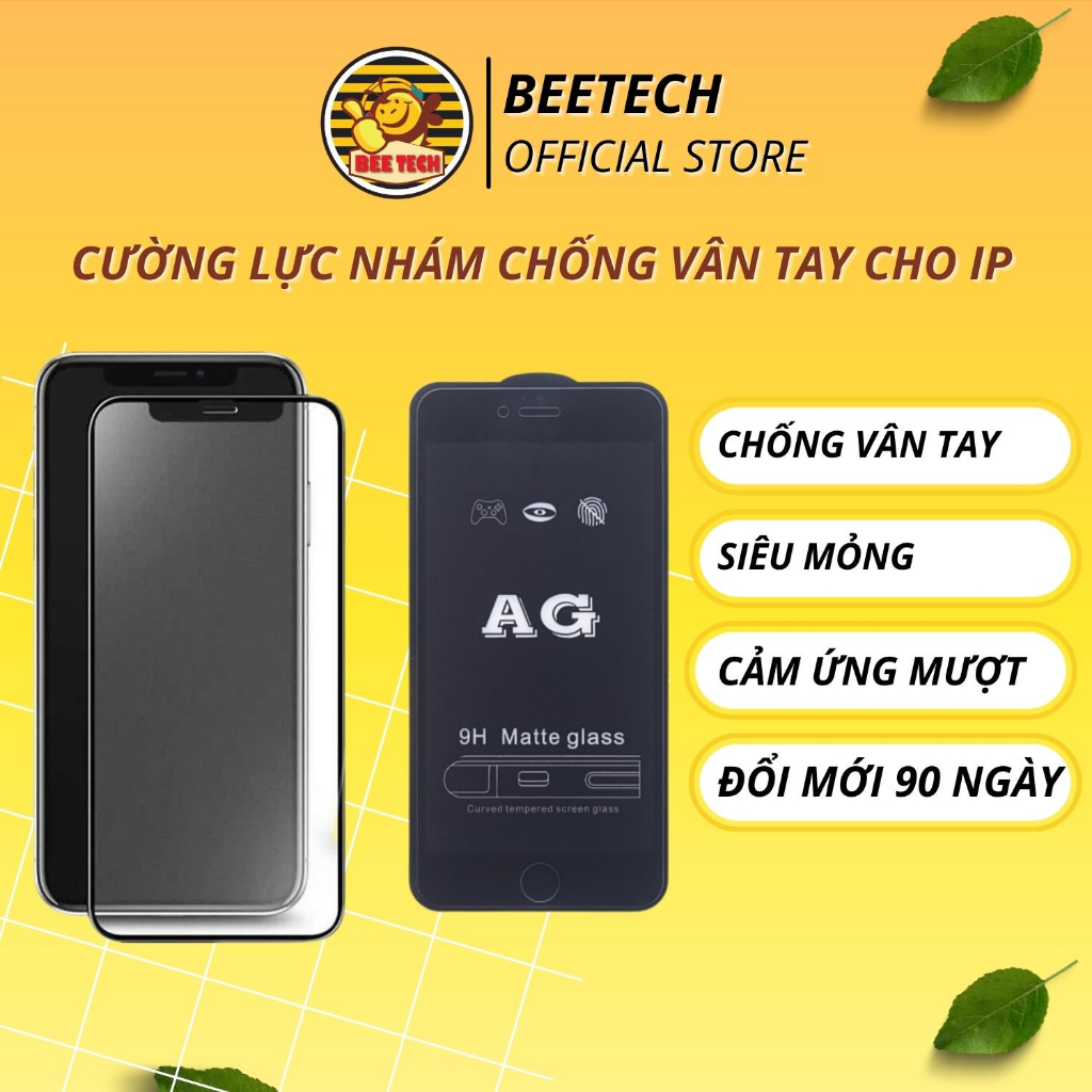 Cường lực chống vân tay cho iP , Kính bảo vệ full màn hình dạng nhám chống mồ hôi cho 6/7/8/x/11 ...