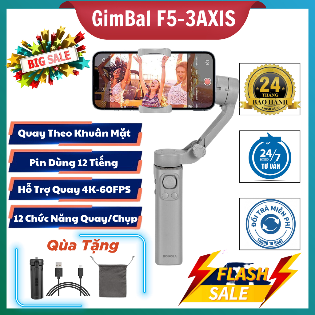 Tay cầm chống rung Gimbal F5 - STABIZER - Tay cầm Gimbal chính hãng - Dễ sử dụng / Hỗ trợ quay ...