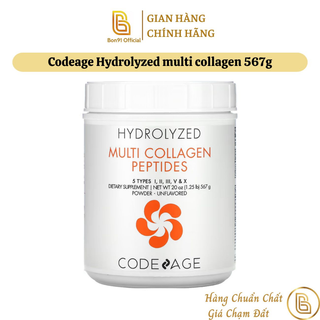 Codeage Hydrolyzed multi collagen 567g Bột Collagen thủy phân tổng hợp | Shopee Việt Nam