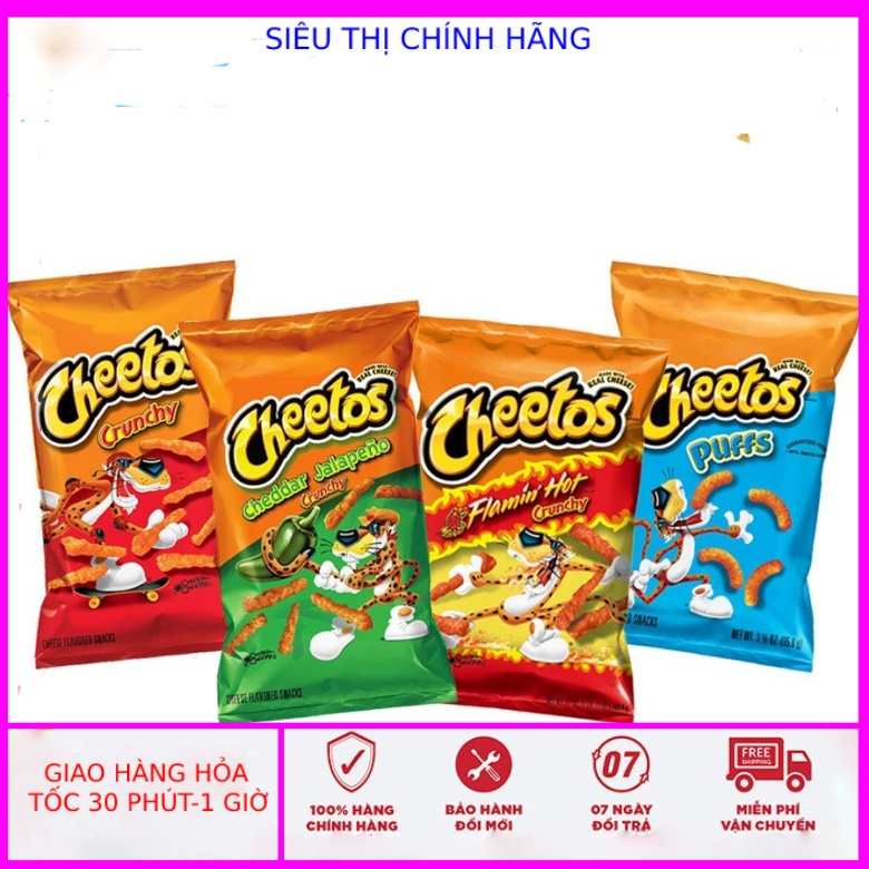 Bánh Snack Cheetos Flamin Hot Crunchy Cheddar Jalapeno 226 8g