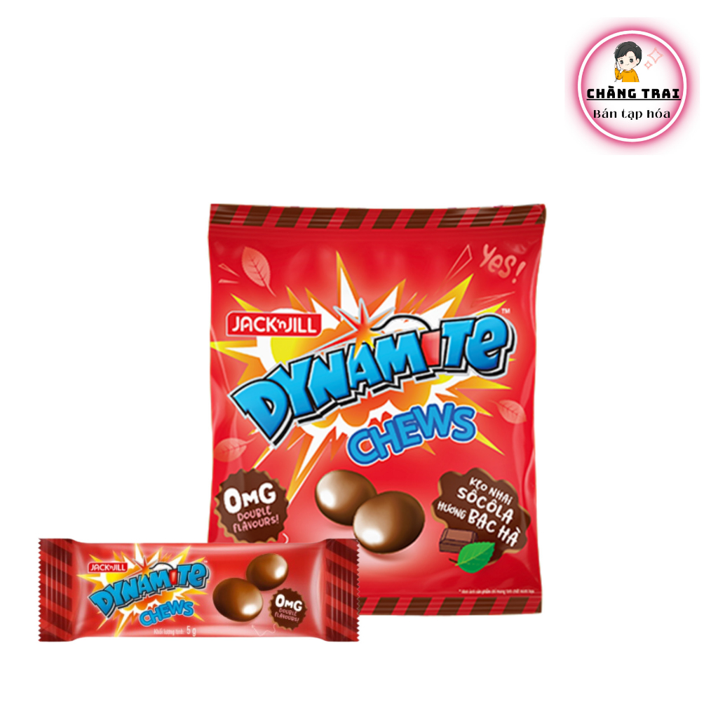Kẹo nhai socola hương bạc hà Dynamite Chews gói 125g ( KẸO 3 VIÊN ...