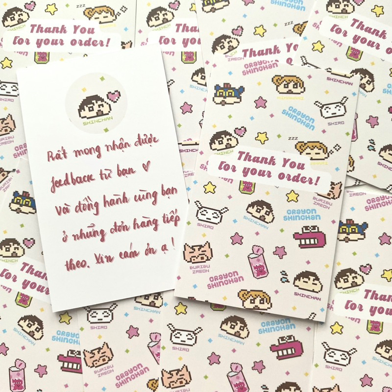 Cá | Set 50 card thank you, thiệp cảm ơn dễ thương, size 9x5,5cm - Shin ...