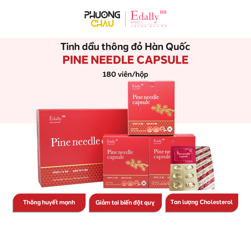 Tinh dầu thông đỏ Edally Pine Needle Capsule Hàn Quốc hộp 180 viên ...