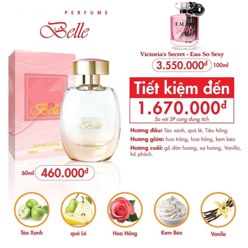 Nước hoa nữ Bella 60ml mang phong cách dịu dàng, nữ tính | Shopee Việt Nam