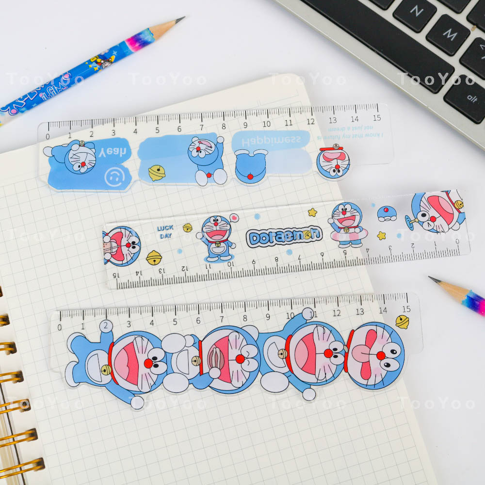 Thước kẻ 15cm Doraemon chất liệu Mica dễ thương cute TooYoo BK00282 ...