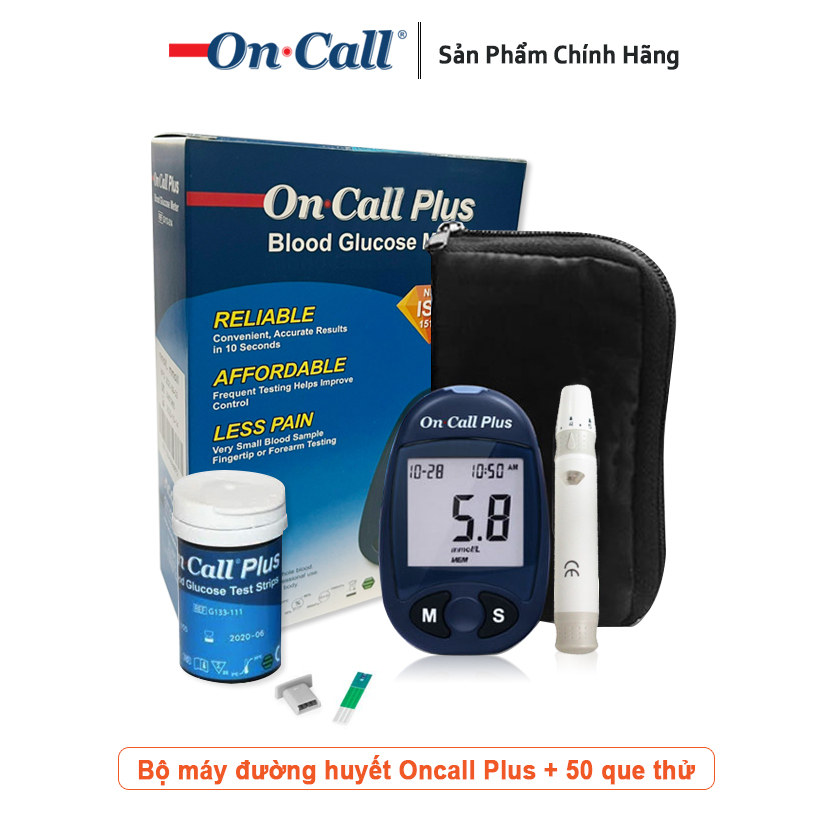 Combo Máy Đo Đường Huyết Oncall Plus + (25 que hoặc 50 que) ( Bảo Hành ...