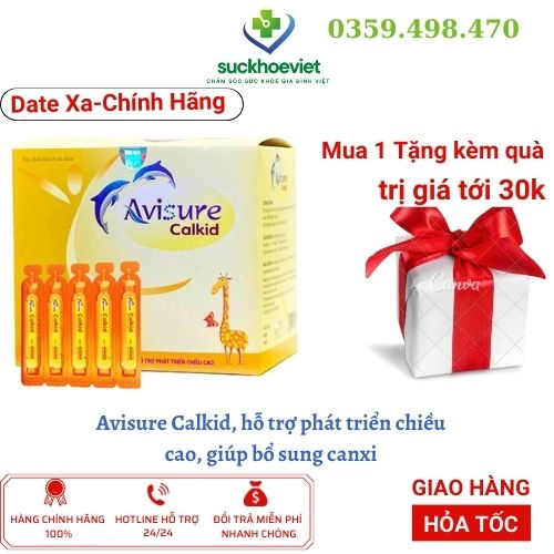 [CHÍNH HÃNG] Avisure Calkid Canxi nước trẻ Canxi nano cho trẻ (Hộp 30 ...