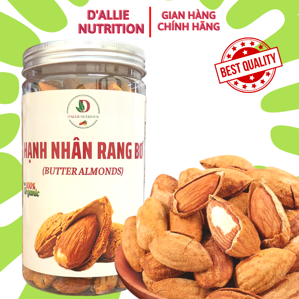 Hạnh Nhân Rang Bơ vỏ mỏng nhập khẩu Mỹ ăn vặt không béo, bổ sung năng ...