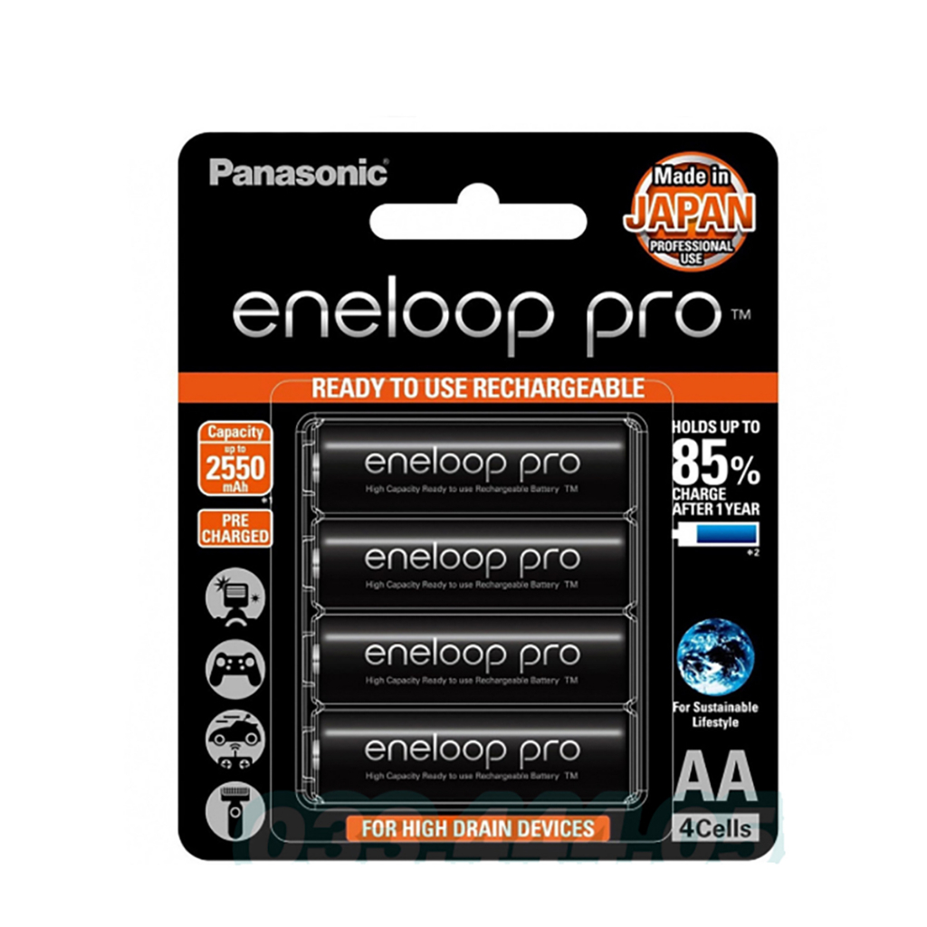 Vỉ 4 Viên Pin Sạc AA Eneloop PRO 2500Ah - Eneloop PRO 2500Ah AA ...
